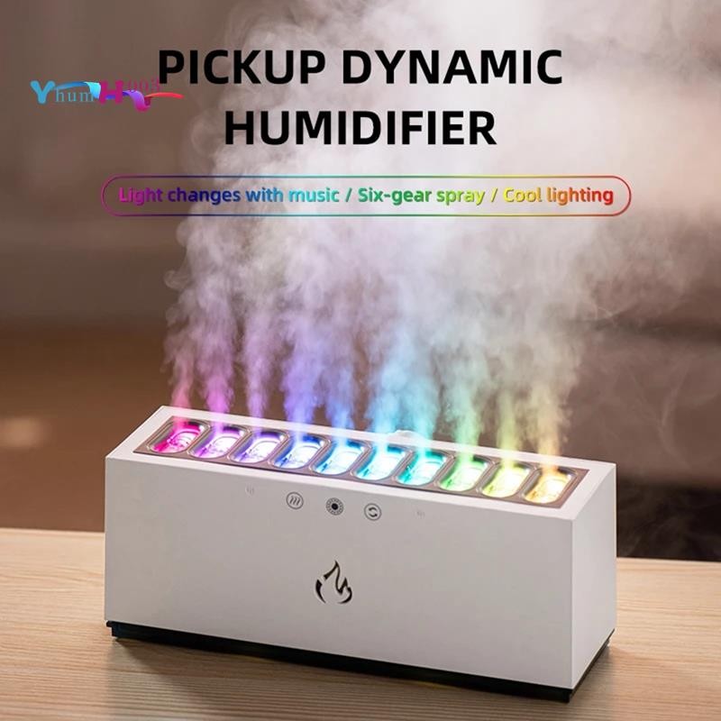 Dynamic Humidifier Desktop Music Flame Air Humidifier Home 900ML RGB ...