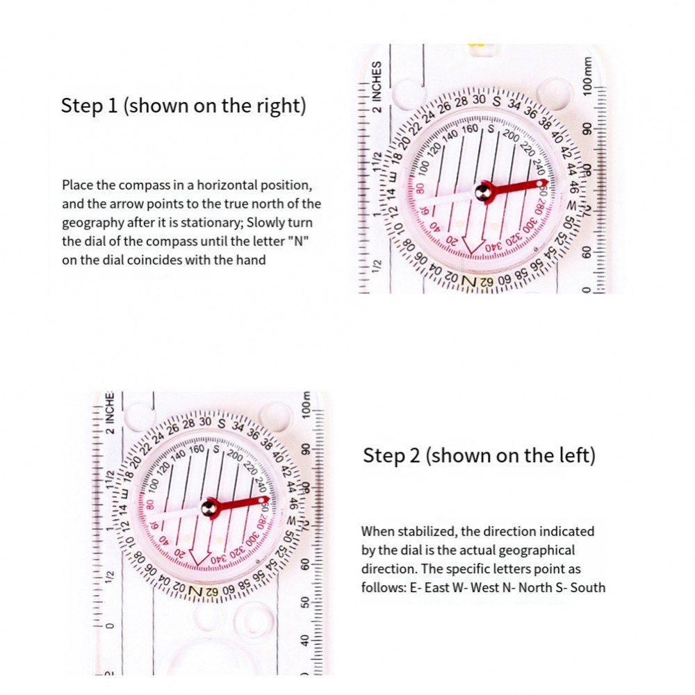 Lightweight Camping Scouts Baseplate Map Magnifying CompassRuler for ...