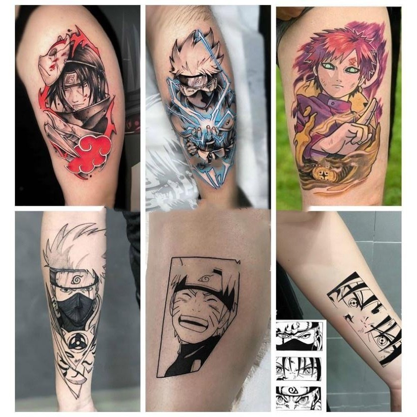 1Pcs Anime Naruto Tattoo Sticker Cartoon Temporary Tattoos Color ...