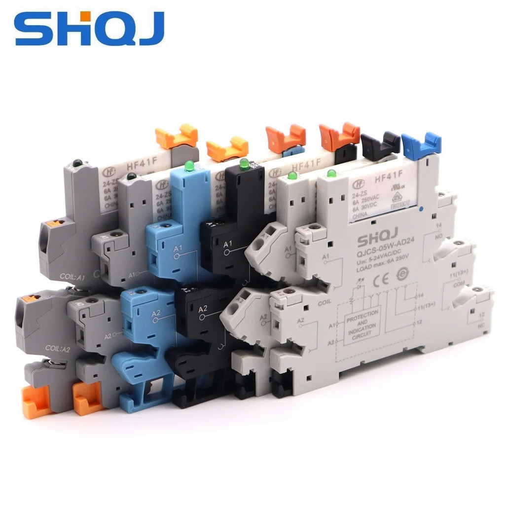 SHQJ QJCS-05 Slim Relay HF41F 24-ZS 12-ZS 5V 12V 24V 6A 1CO AD24 ...