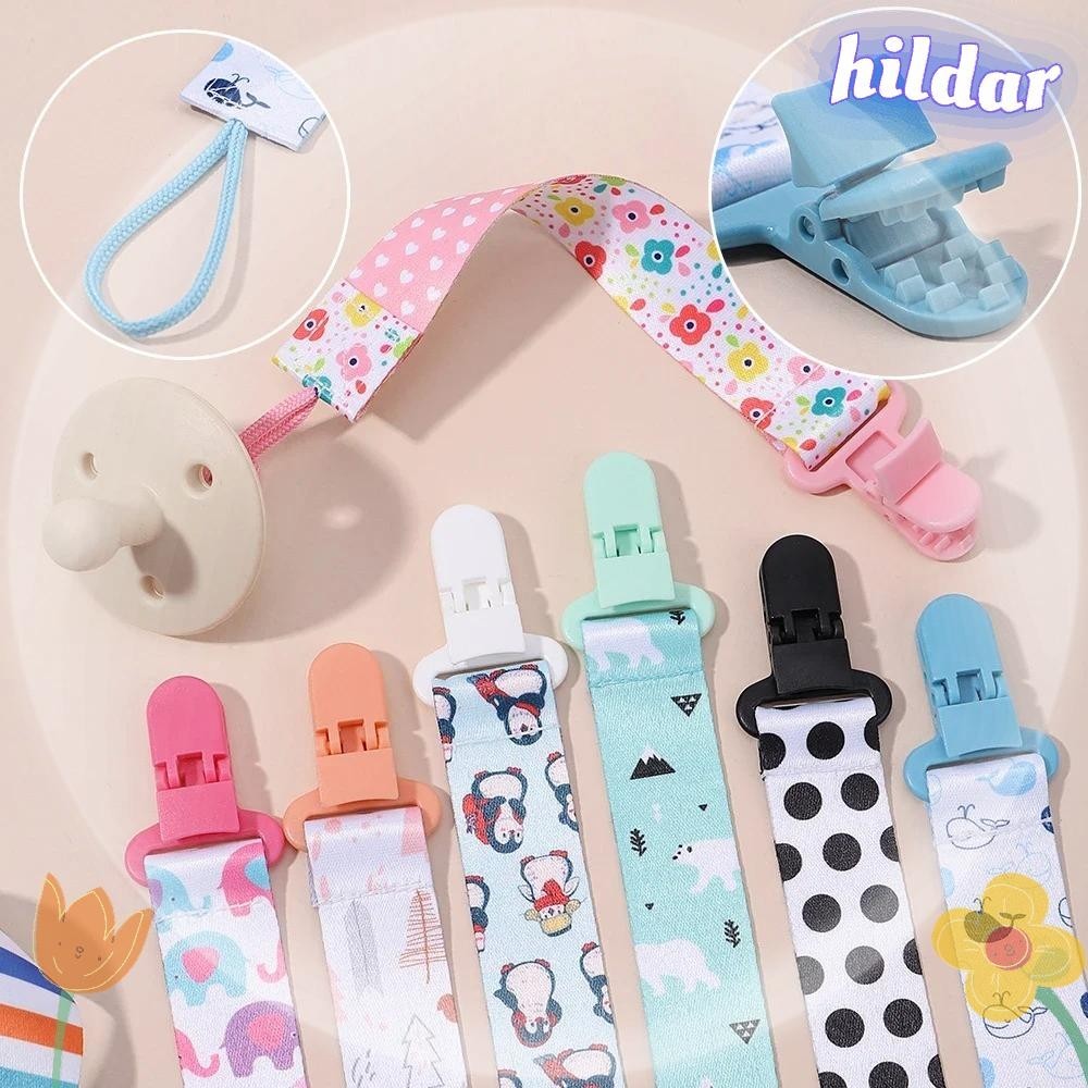HILDAR Baby Pacifier Clips, Cartoon Anti-drop Buckle Strap Pacifier ...