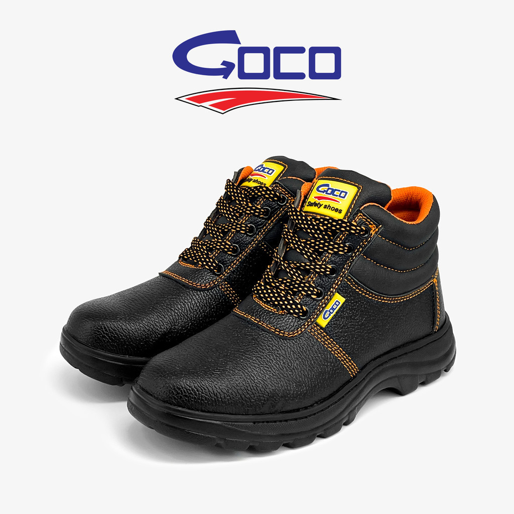 GOCO Safety Shoe Steel Toe Cap Mid Sole Medium High Cut Safety Boots ...