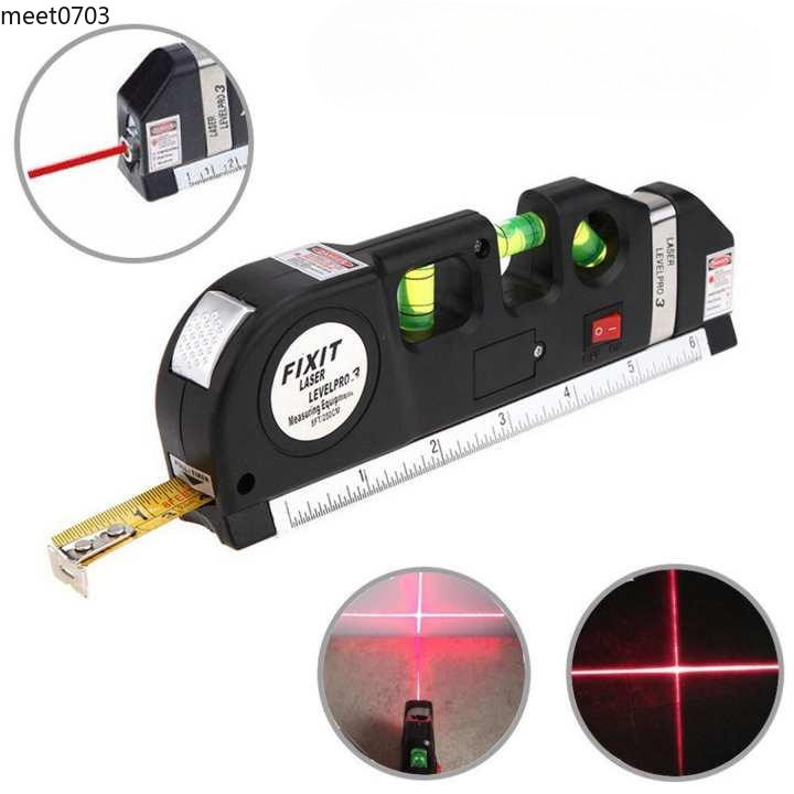 Laser Level Aligner Horizon Vertical Line Measure Tape Ruler Multipurpose Metric Rulers Leveler ...