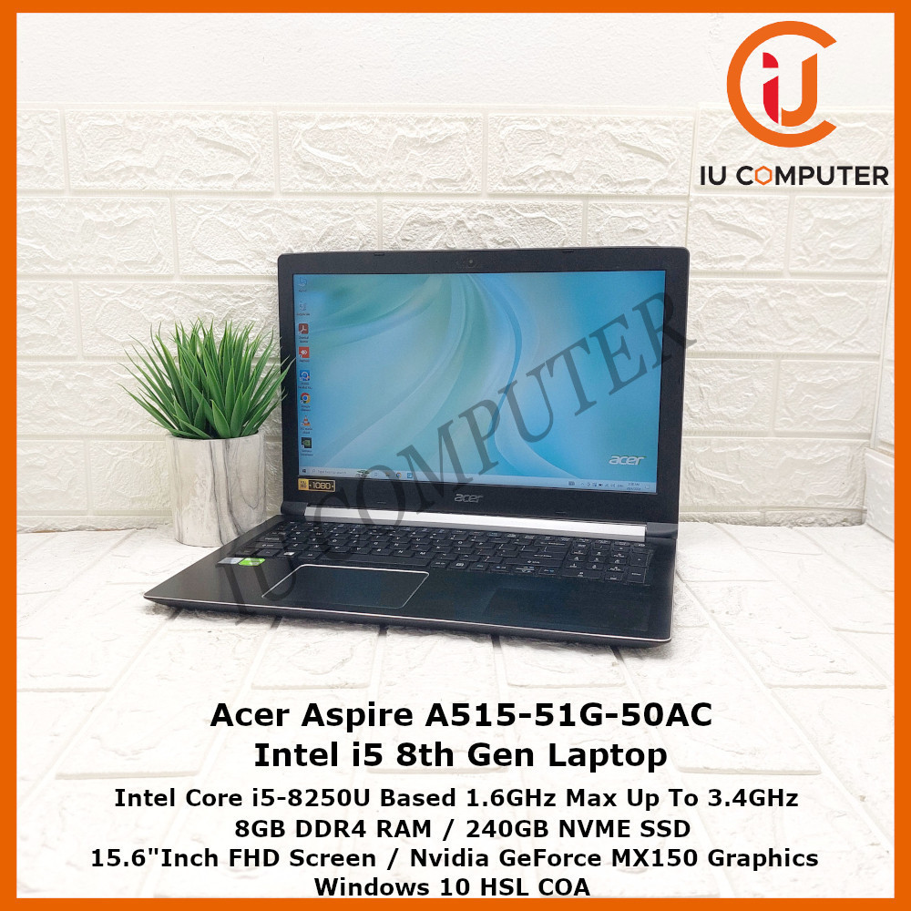ACER ASPIRE A515-51G-50AC INTEL CORE I5-8250U 8GB RAM 240GB NVME SSD ...