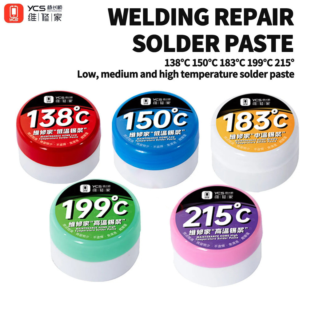 YCS MAINTENANCE HOME Low Medium High Temperature Solder Paste 138°C 150 ...