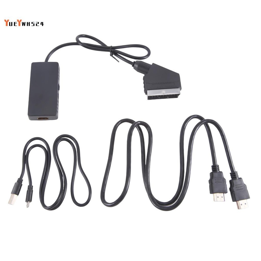 SCART to -Compatible Video Audio Converter Box Adapter with USB Cable ...