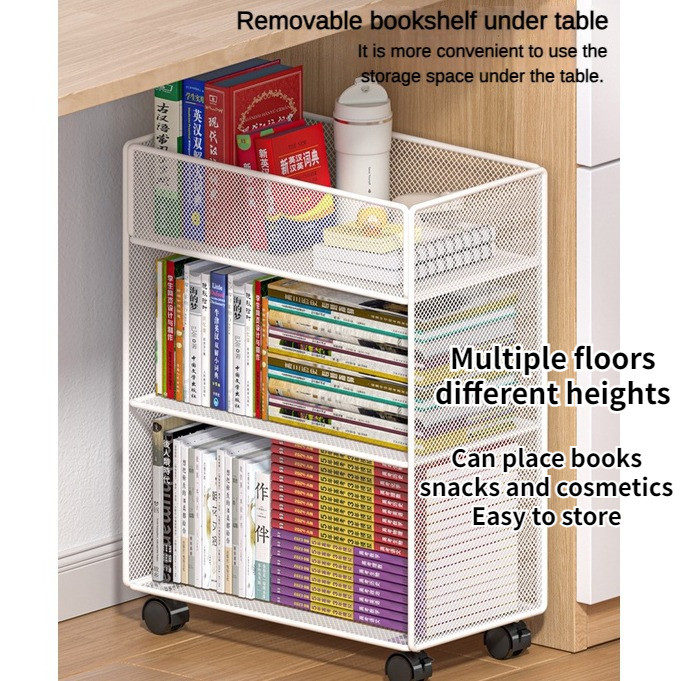 Movable Bookshelf Floor Storage Rack Simple Bookcase Book Rack Home ...