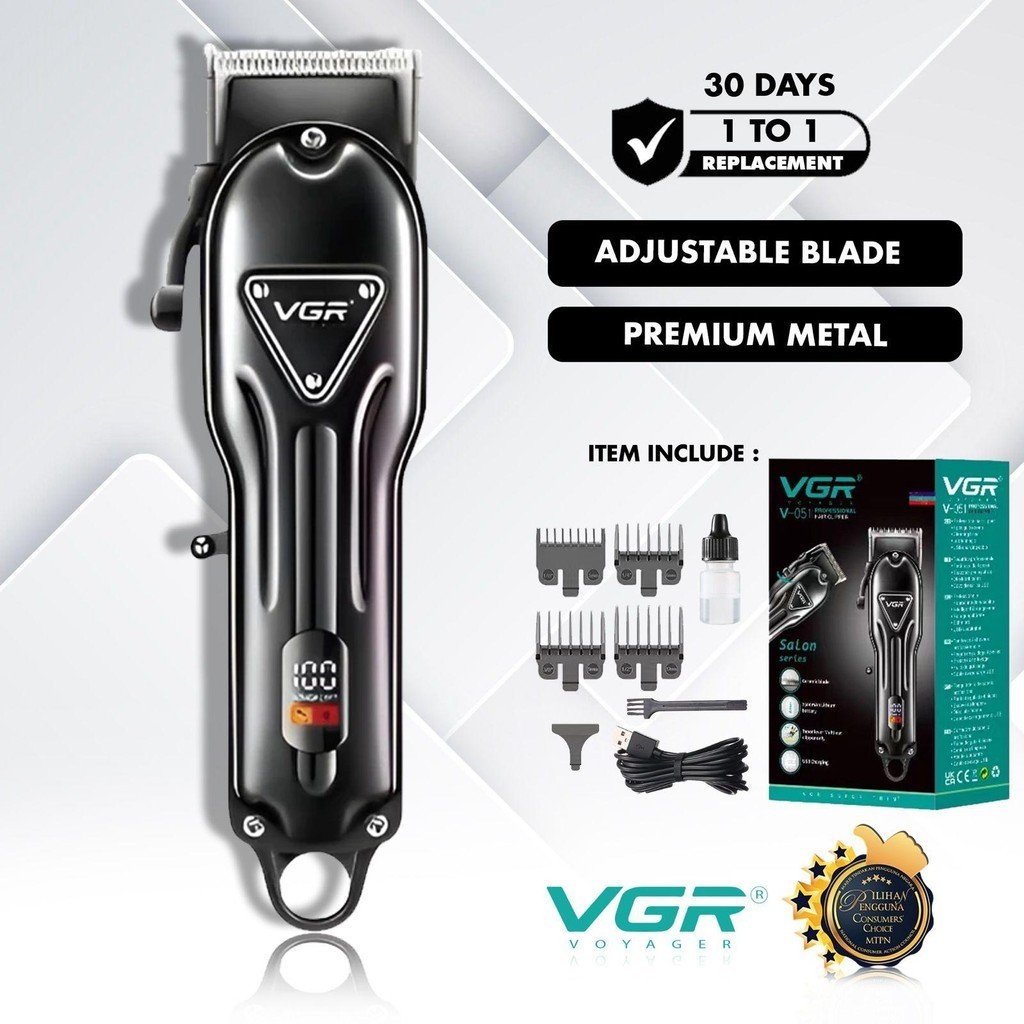 VGR V-051 Zero Adjustable Professional Rechargeable Hair Trimmer Hair Cutter Hair Clipper Japan ...
