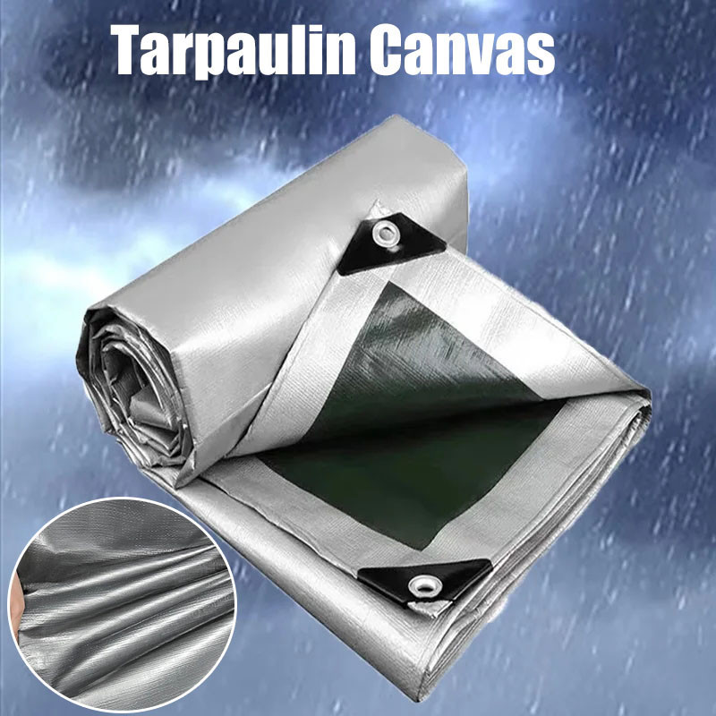 Waterproof Canvas Tarpaulin Sheet Canopy Ground Sheet Green Cover ...