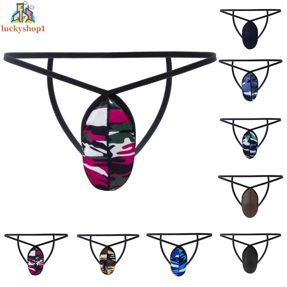 Men Bulge Pouch G String Thong Sexy Low Rise Briefs Sheer Underwear
