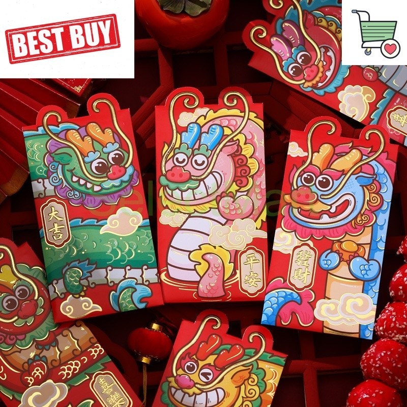 SM -2024 Cute Cartoon Red Packet /Chinese Dragon Year Short Long ear ...