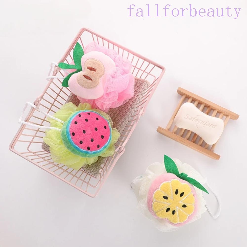 FALLFORBEAUTY Fruit Shape Bath Sponge, Colorful Mesh Fruit Shower Ball ...