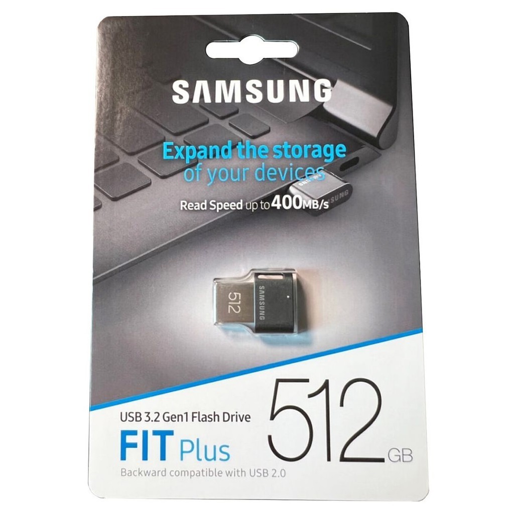 Samsung 512GB FIT Plus USB 3.2 Gen 1 Flash Drive (R: 400MB/s), MUF ...
