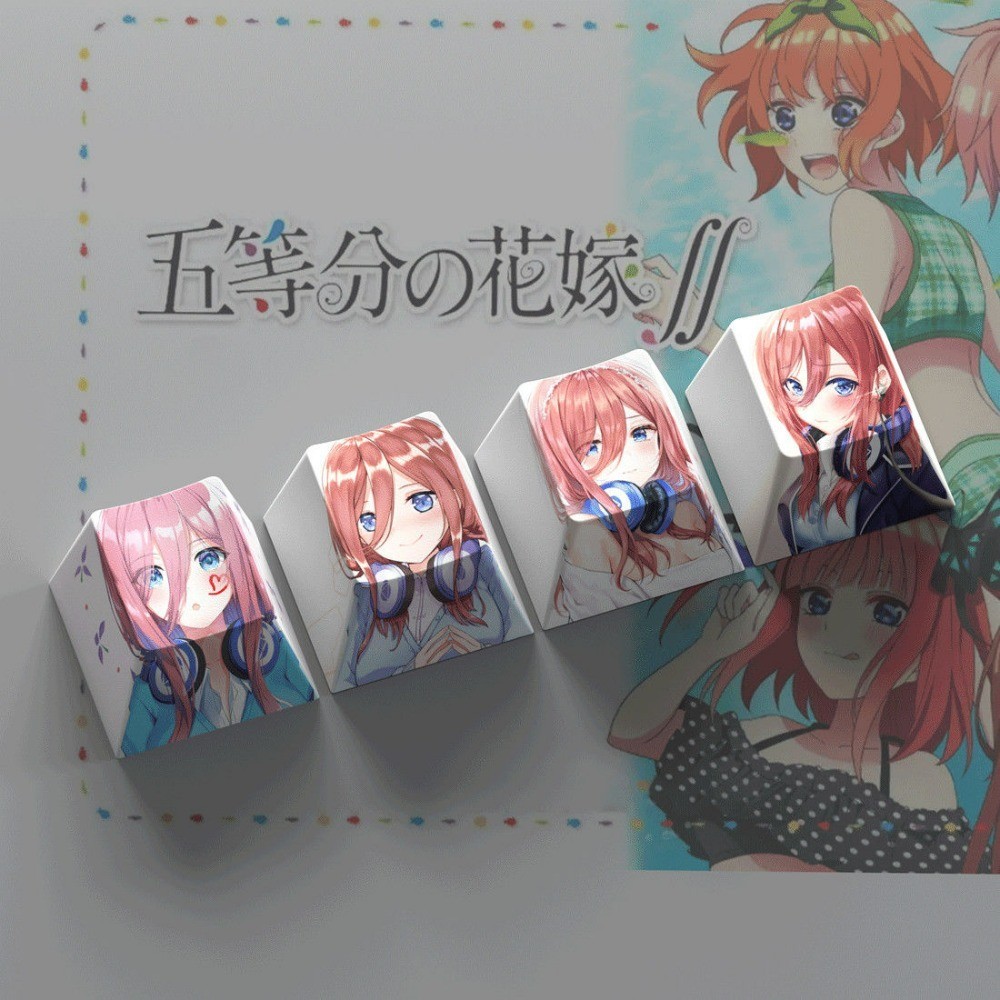 4 pcs The Quintessential Quintuplets Anime Keycaps Nakano Ichika Nino ...