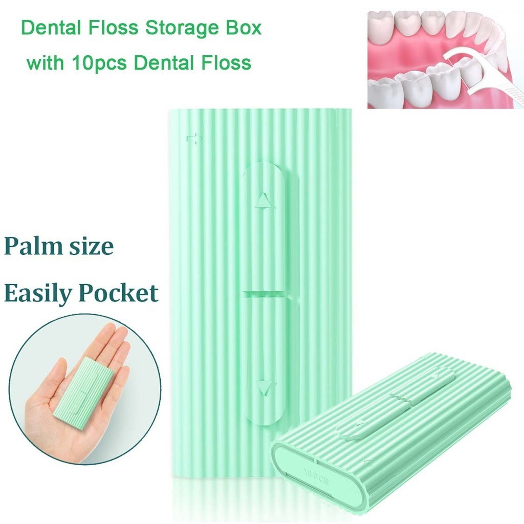 Dental Floss Storage Reusable Box with 10pcs Dental Floss Automatic ...