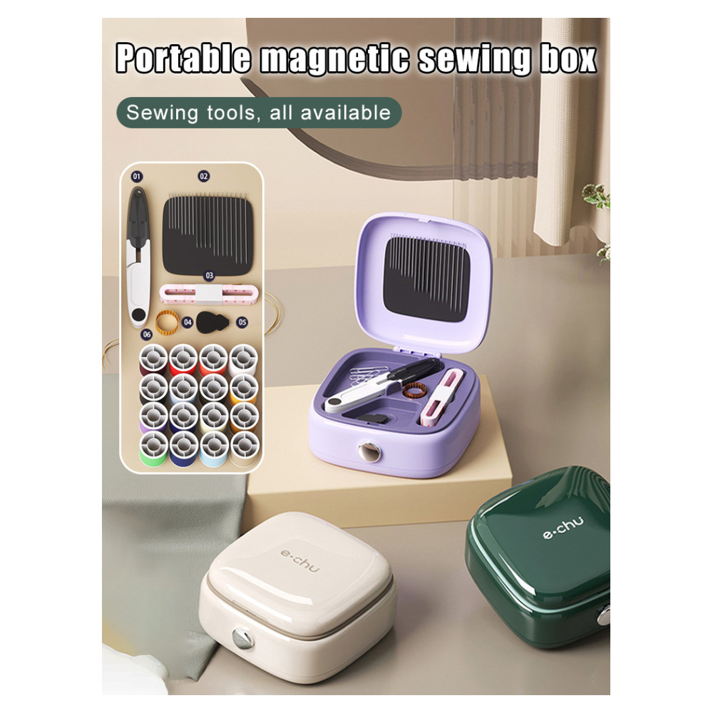 [Easy Use] Magnetic Needle and Thread Box Set Multi-Functional Portable ...