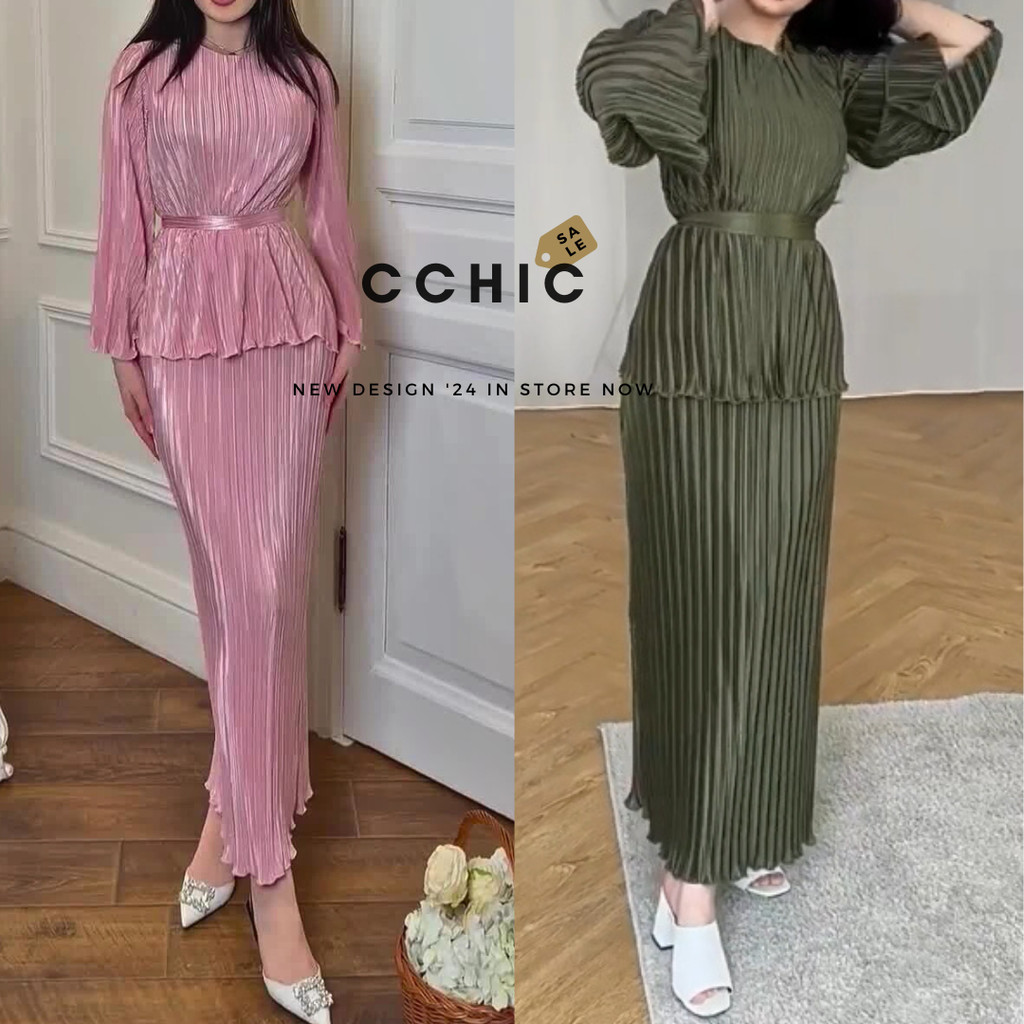 CCHIC baju ootd perempuan set outfit woman set ootd yora set set baju ...