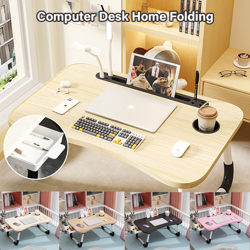 Computer Desk Home Folding Table Laptop table Study Table Meja Lipat ...