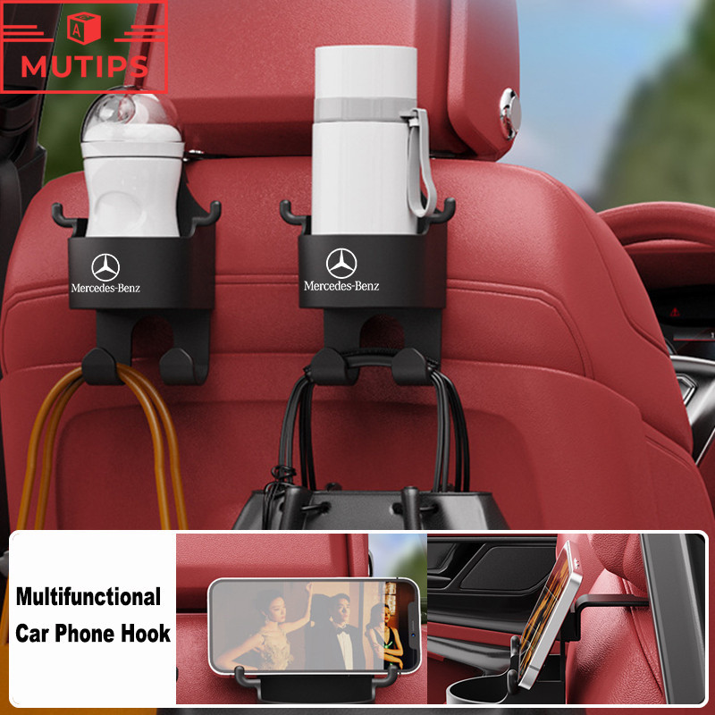 Mercedes Benz Car Seat Back Water Cup Holder Auto Headrest Hook ...