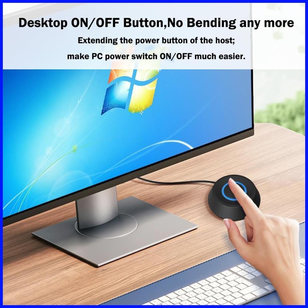 Computer Extension Button Reset Push Button with 1.8m Cables On Off ...