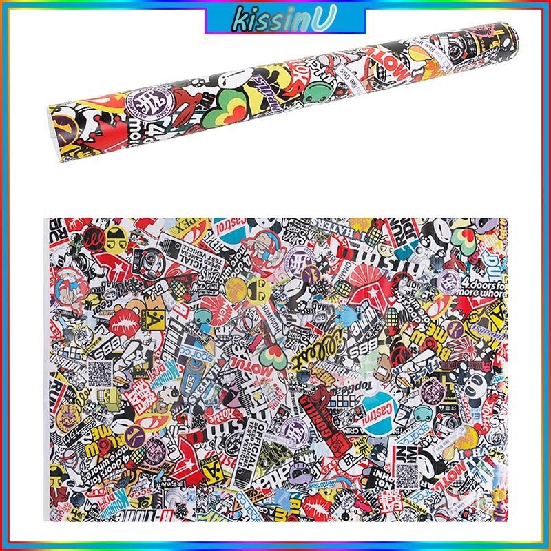 kiss Rock Panda Cartoon Graffiti Car Sticker Bomb Wrap Sheet Decal ...