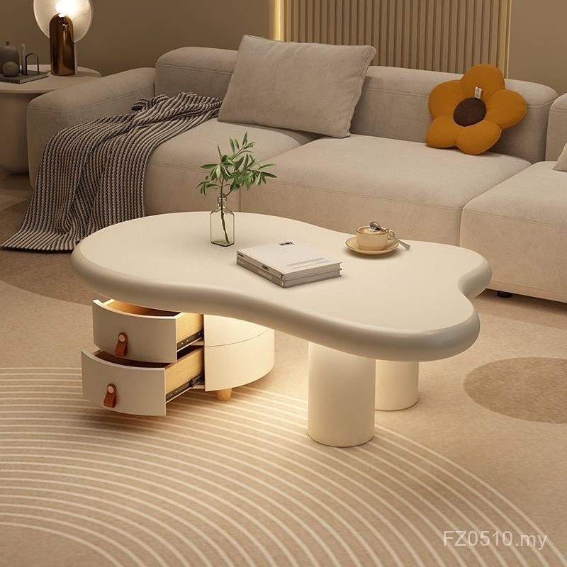 Na Cream Simple Silent Style Coffee Table Premium With Drawer ...