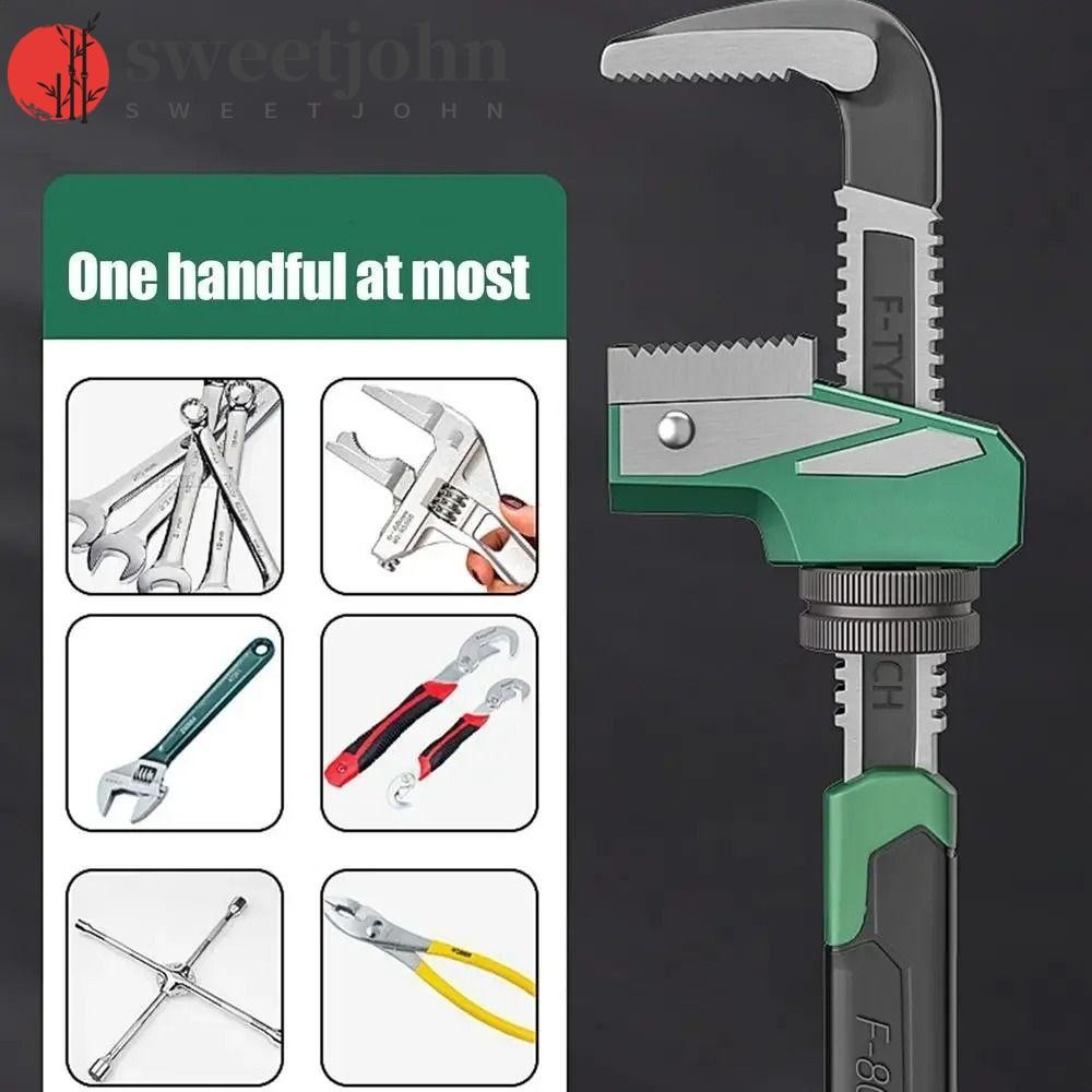 SWEETJOHN Adjustable Wrench, Torque Sturdy Pipe Vise Wrench, Versatile ...