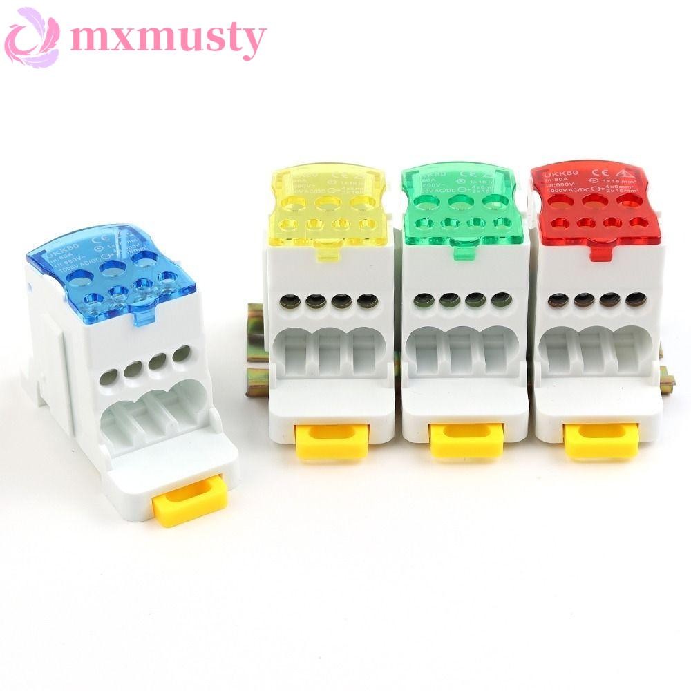 MXMUSTY 2 PCS Terminal Rail Splitter, UKK80A Single-pole Wire Connector, Terminal Block Large ...