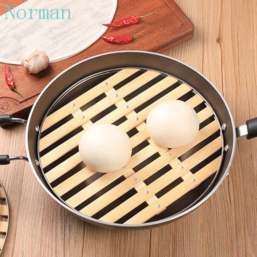 NORMAN Steaming Tray, Bamboo Grate Round Steaming Rack, Steamer Basket ...