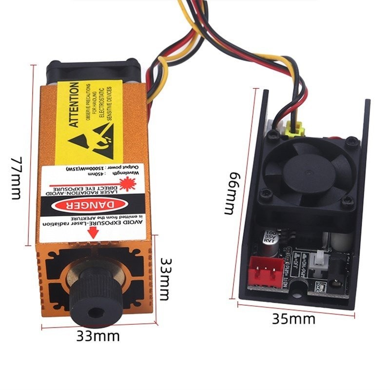 15,000mw High Power Focusing Adjustable Blue Laser Module DIY Laser ...