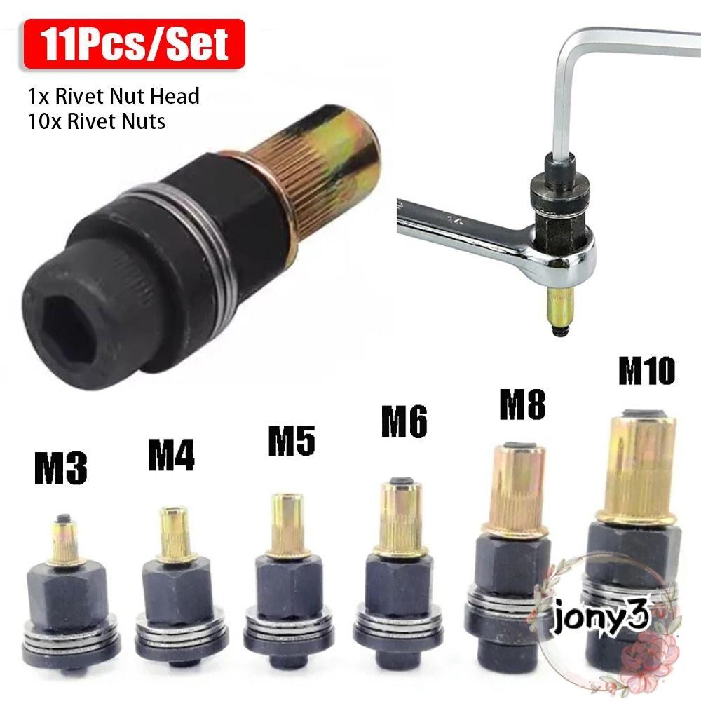 JY 11Pcs/Set Manual Riveter Tool, Mandrel Staple Easy Installation Hand ...