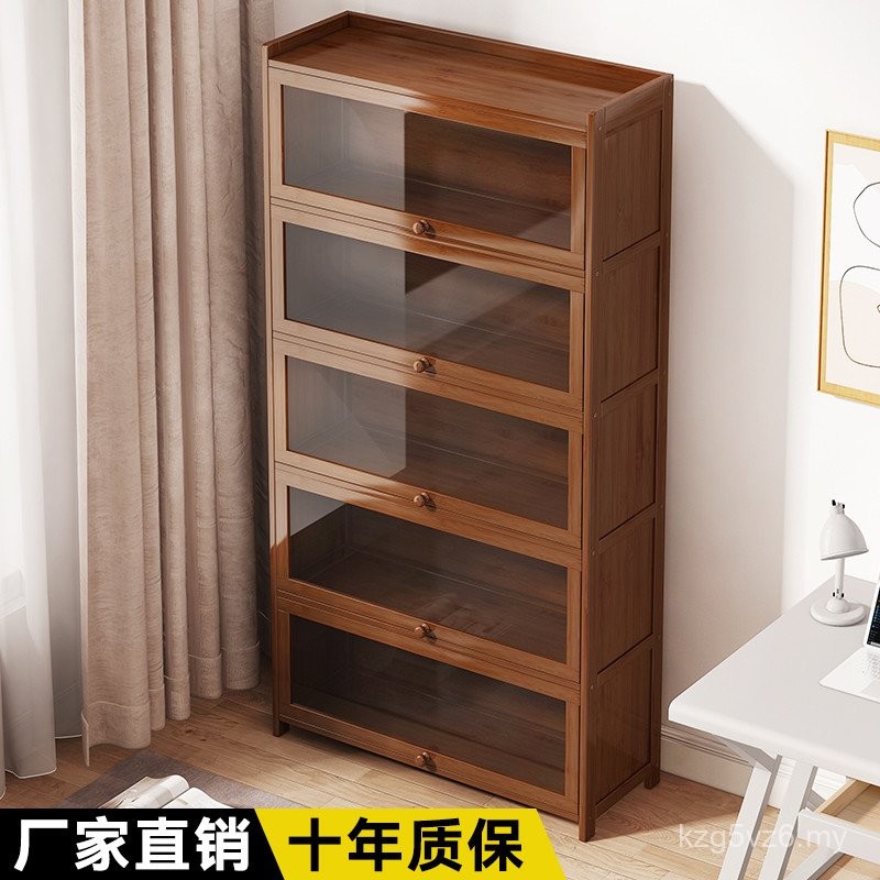 Rak buku dengan Pintu Kabinet Penyimpanan Kayu Pepejal Di Bawah Tangga ...