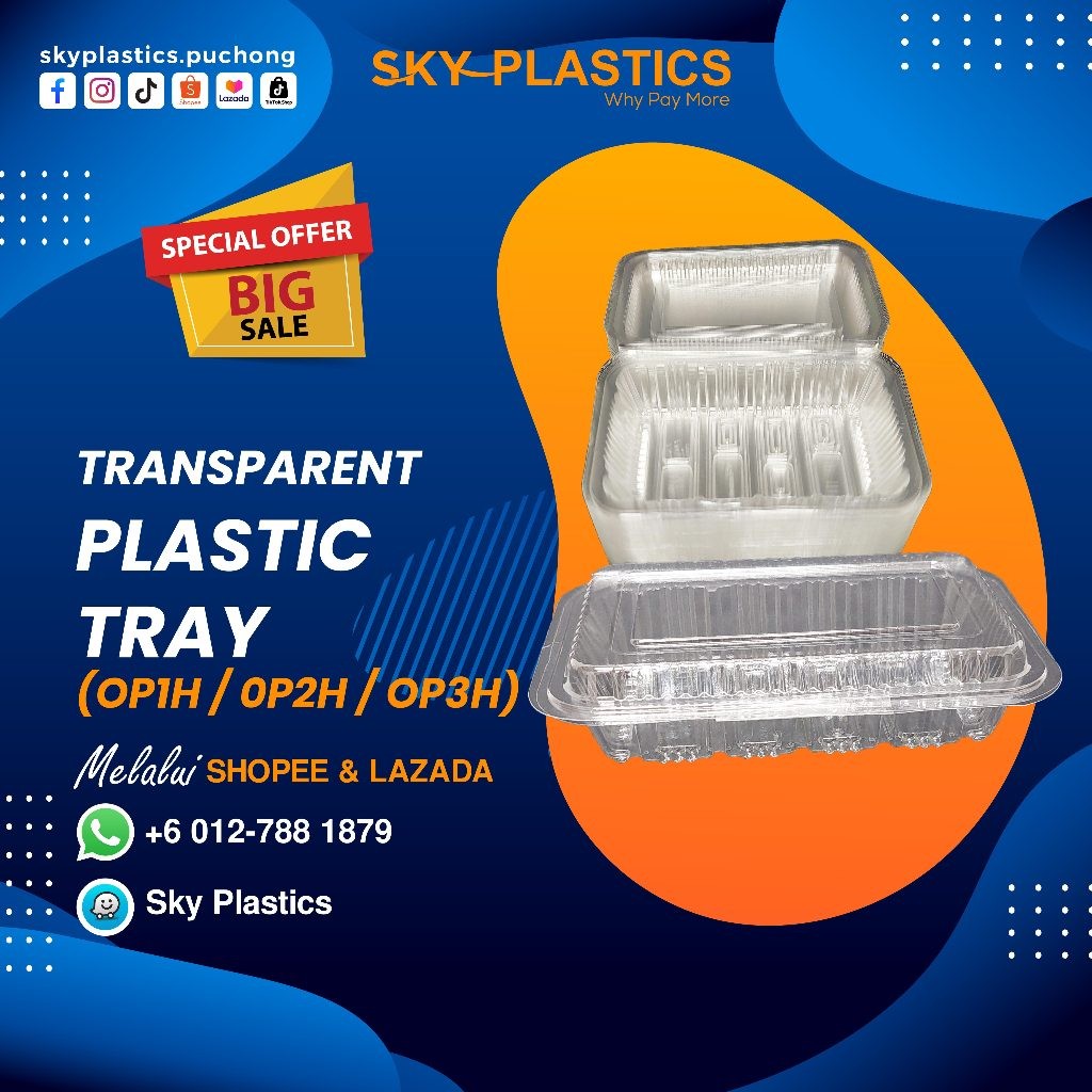 Plastic Tray OP1H, OP2H, OP3H | BENXON Kuih Container | Disposable ...