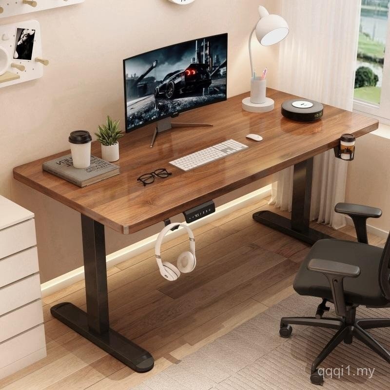 Solid Wood Electric Lifting Desk Smart Computer Desk Liftable Gaming ...