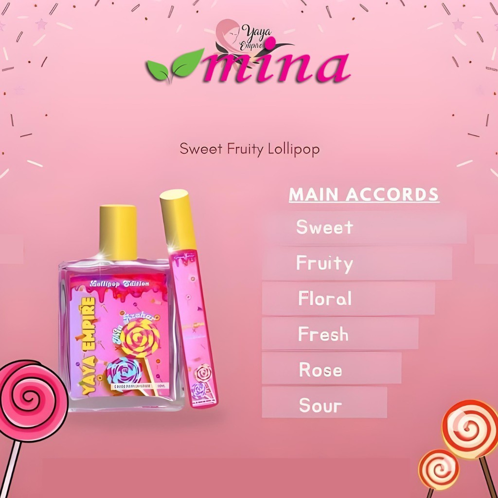 YAYA Perfume LOLIPOP 10ml Gula Gula Rainbow Lollipop Edition Dino Mia ...