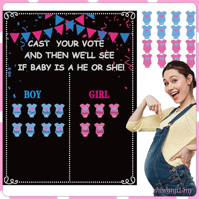 [ChiwanjicdMY] Gender Reveal Decorations Fun Voting Poster for Guests ...