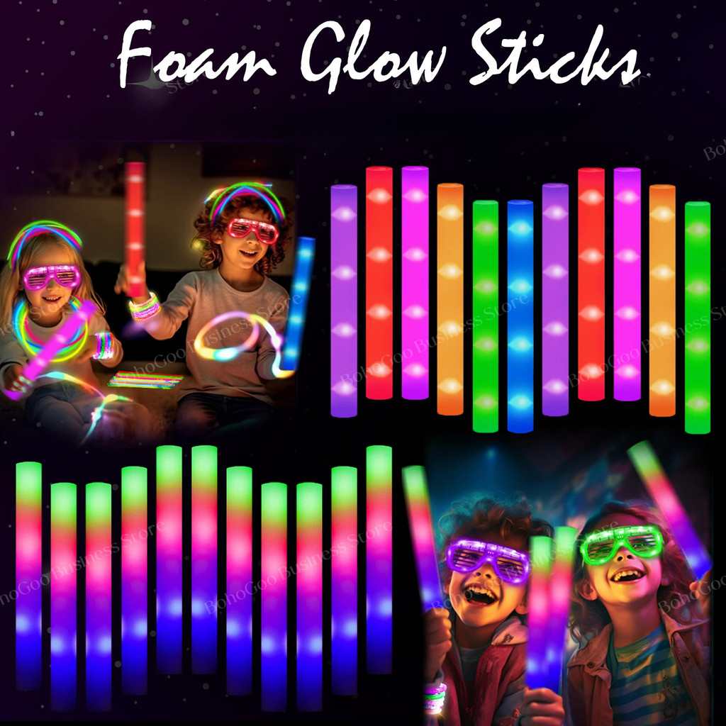 10/20/30pcs LED Glow Foam Stick Custom Foam Glow Sticks Personalized ...