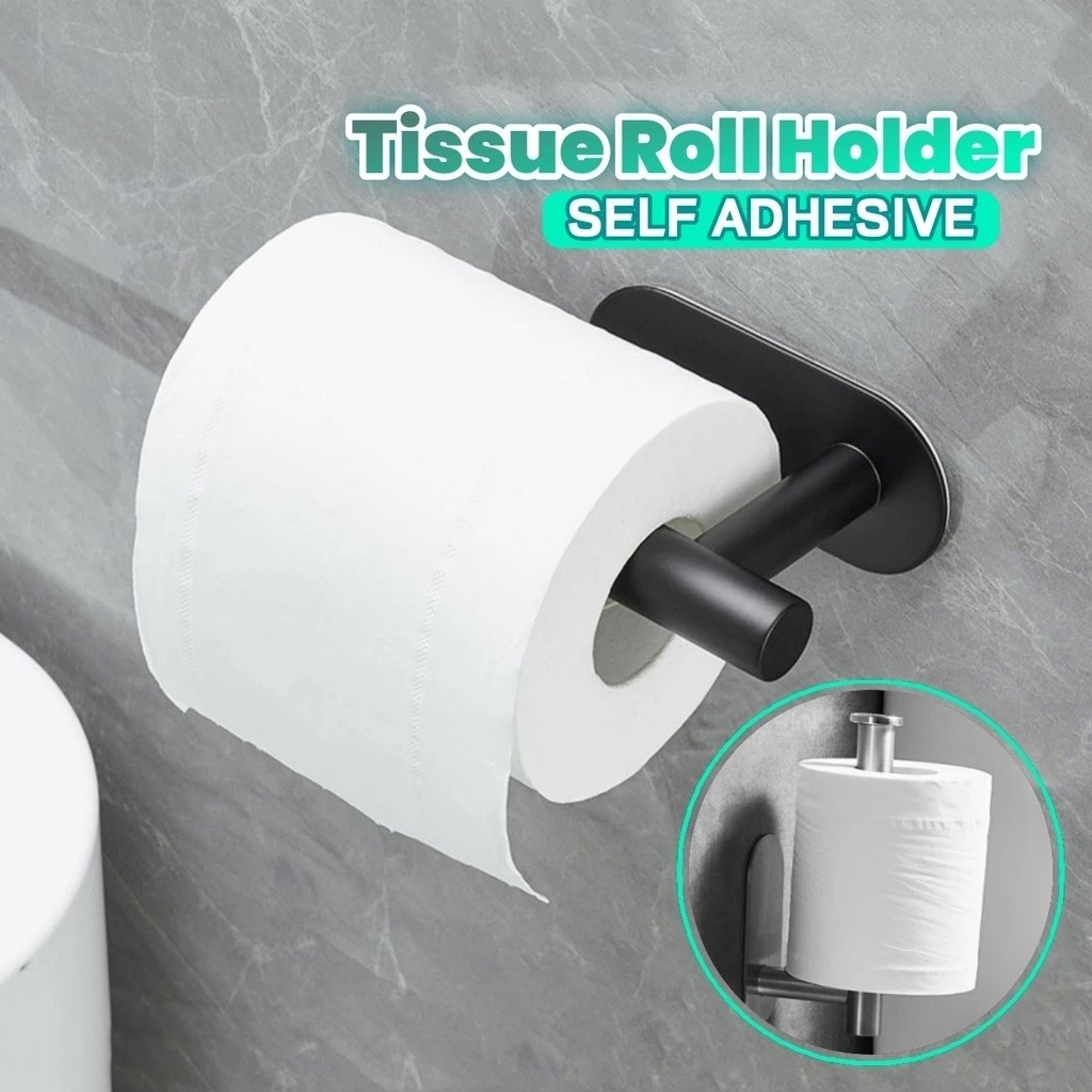 Stainless Steel Self Adhesive Toilet Paper Holder Tissue Roll Dispenser ...