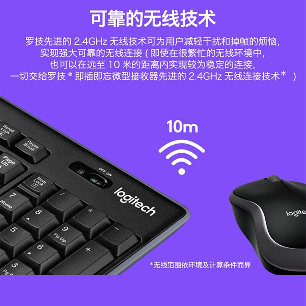 Logitech MK270 Wireless Keyboard Mouse Set Office Keyboard Mouse Set ...