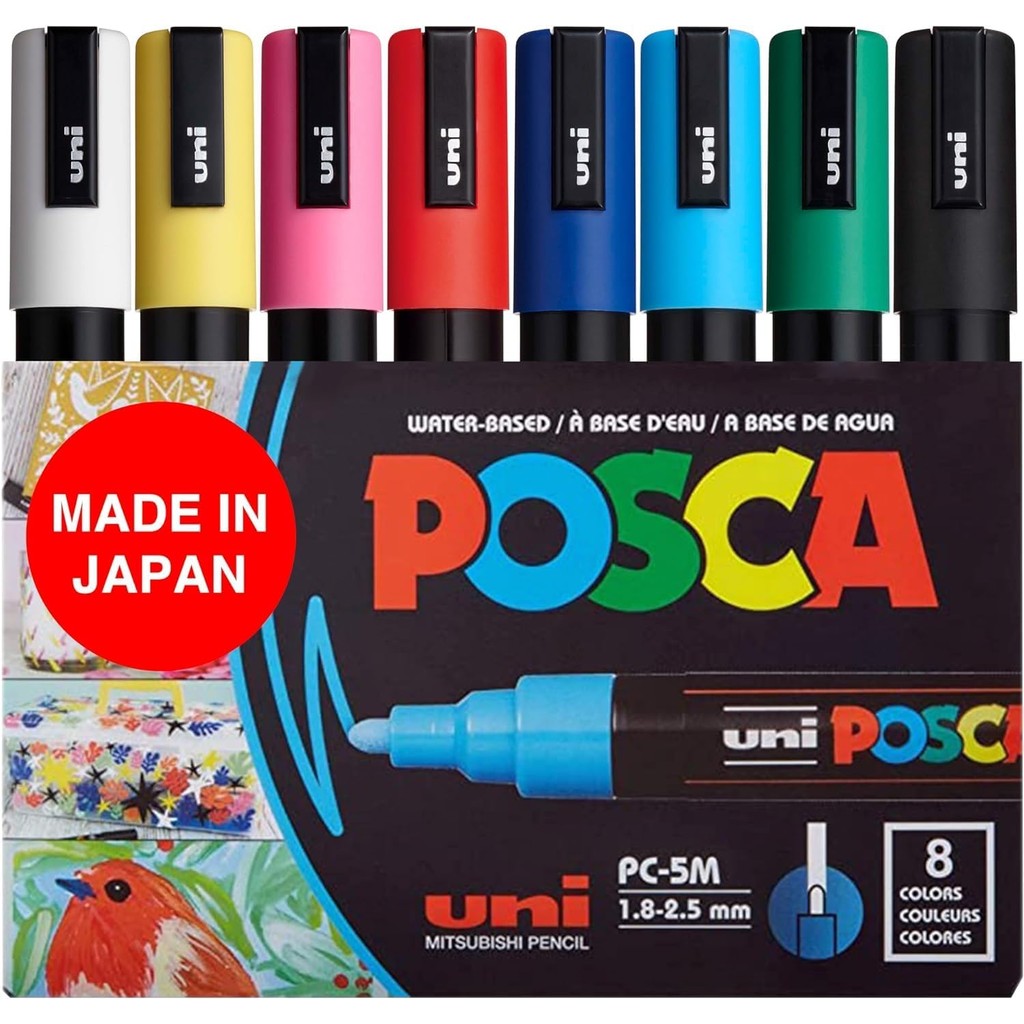 Set Penanda Cat 8-Warna POSCA, Sederhana PC-5M | Shopee Malaysia
