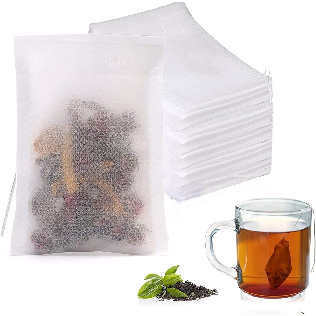 【100pcs】Tea Bag Non-Woven Empty Teabags Seal Filter Disposable Tea Soup ...