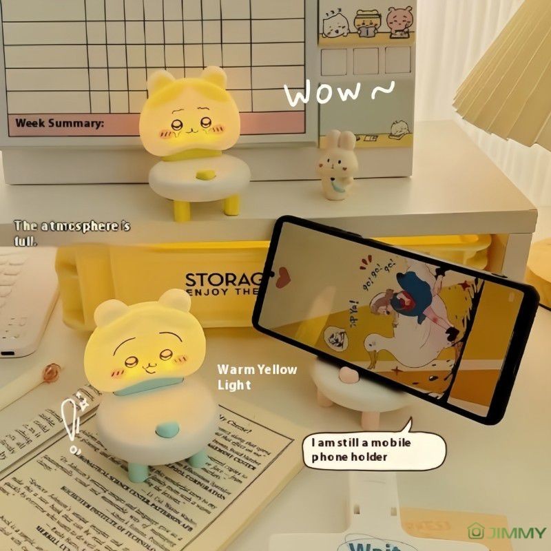 Cartoon Chiikawa Chair Nightlight Desktop Mobile Phone Bracket Panda ...