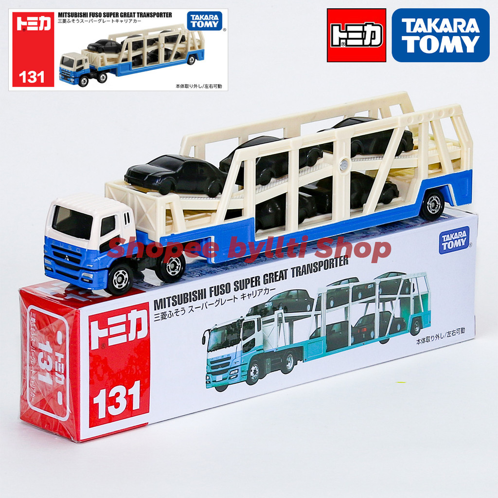 Long Tomica No.131 Mitsubishi Fuso Super Great Transporter 1:64 Metal Diecast Car Kids Toy Gift ...