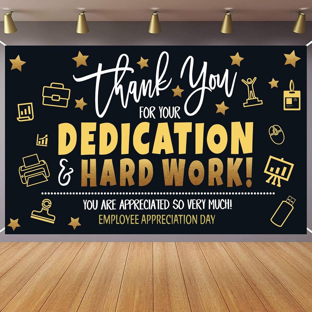 5x3ft Employee Appreciation Day Banner Backdrop Decorations, Thank You ...