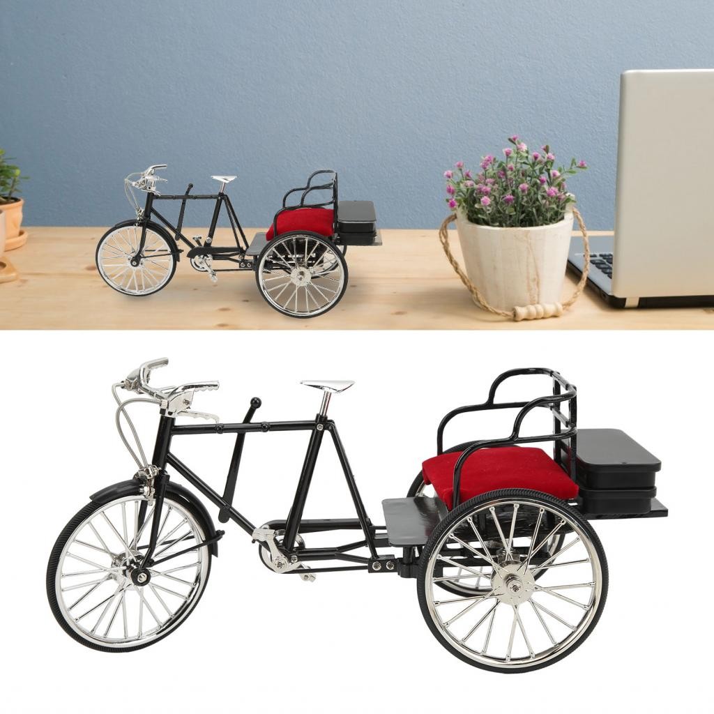 Goonshopping Aqur2020 Metal Cycle Rickshaw Model Vintage Bike Miniature ...