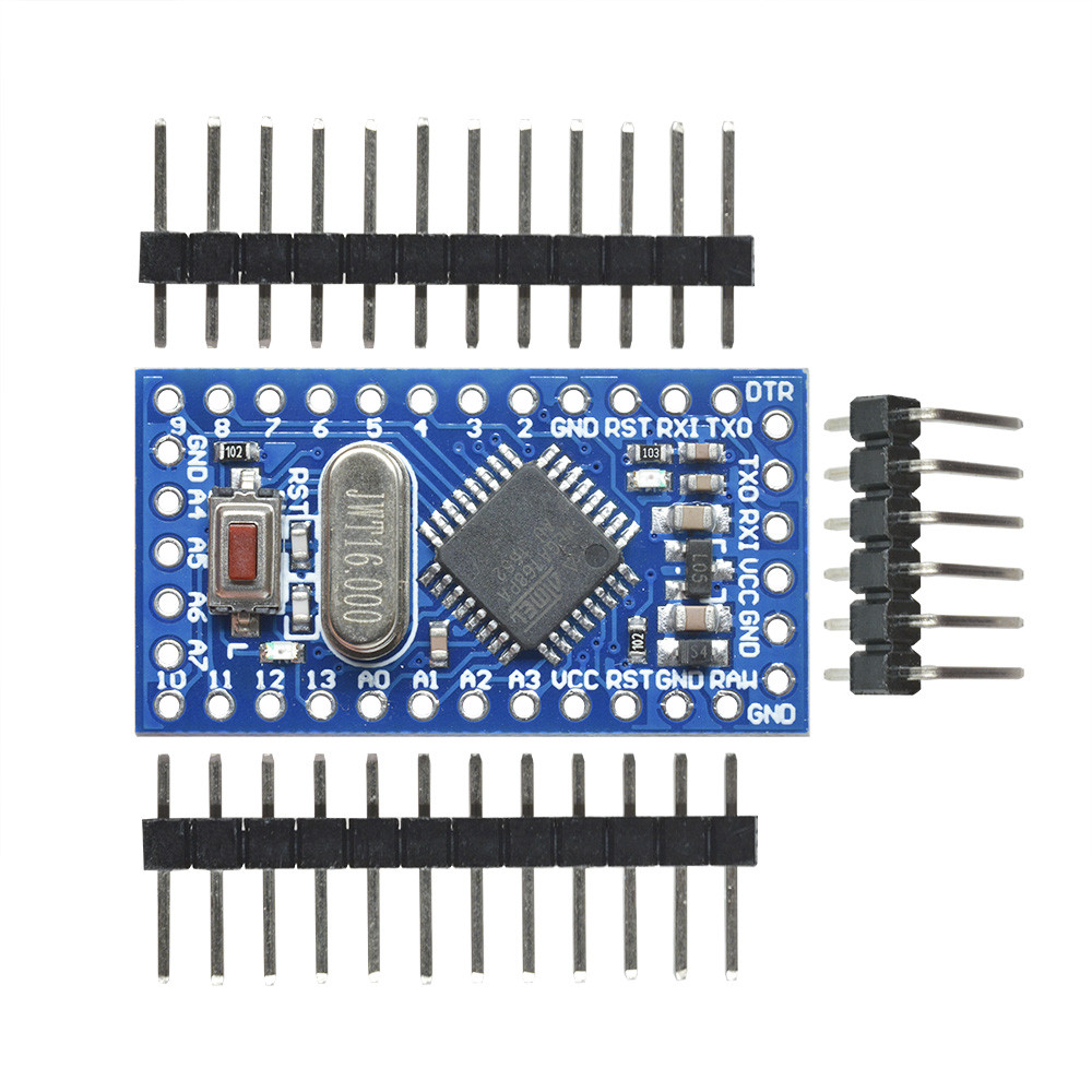 Pro mini 5V Plug-in Crystal Oscillator ATMEGA168 Blue Board Controller Board Development Board ...