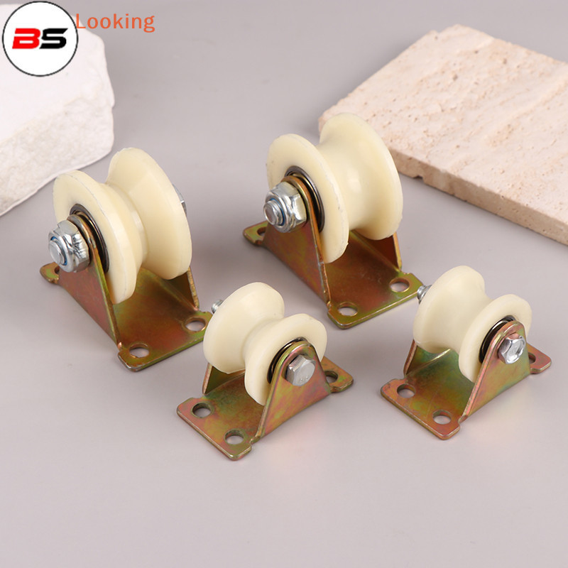 BS Nylon Grooved Roller Track Pulley V / U Nylon With Stand 30mm 50mm ...