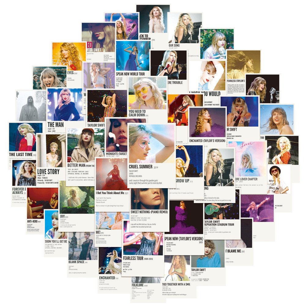 50PCS Singer Posters Taylor Swift Waterproof Graffiti Stickers for ...