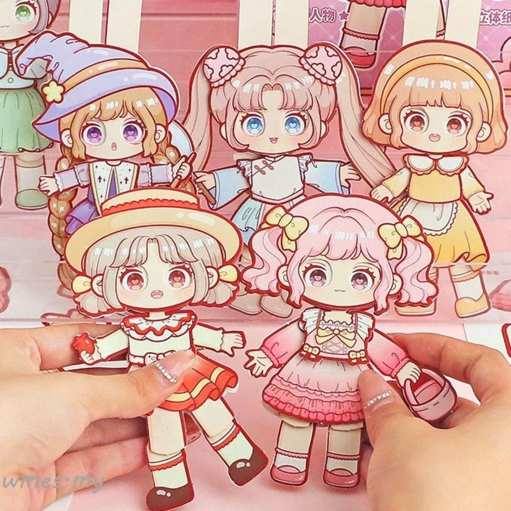 WMES1 DIY Paper Puppet Toy, Anime Activity Books Handmade 3D Dress Up ...