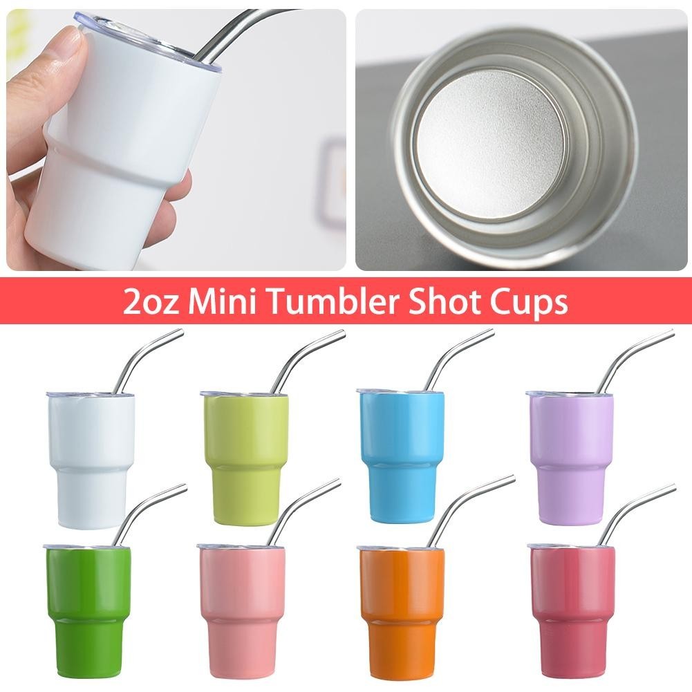 2oz Vacuum Insulated Cup 60ml Mini Tumbler Shot Cups Stainless Steel ...